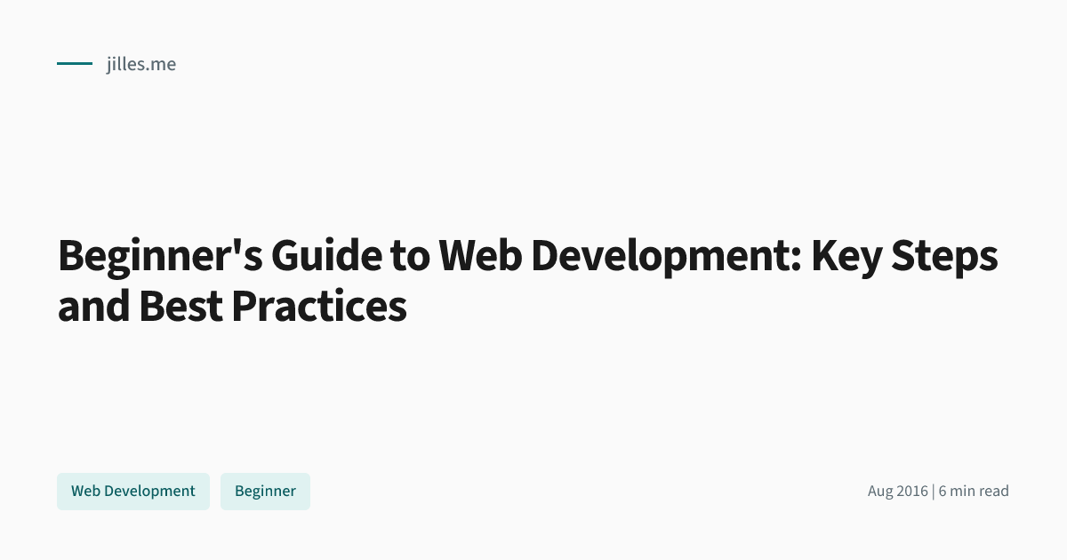Beginner's Guide to Web Development: Key Steps and Best Practices ...